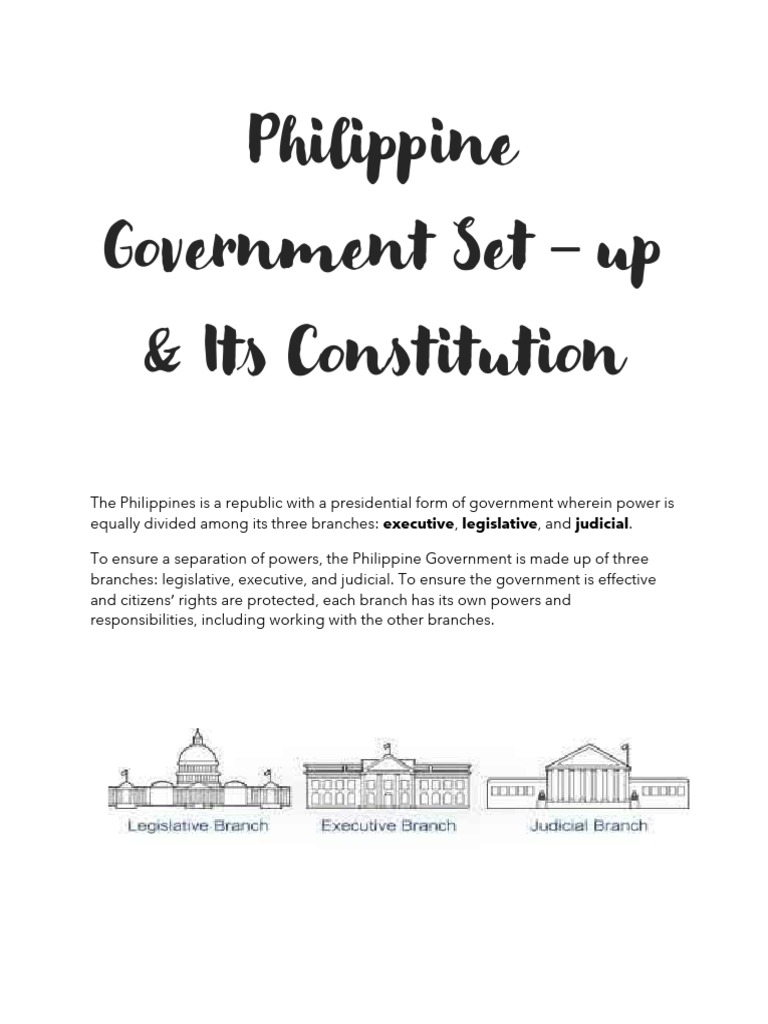Philippine Government Set Up | PDF | American Government | Presidents ...