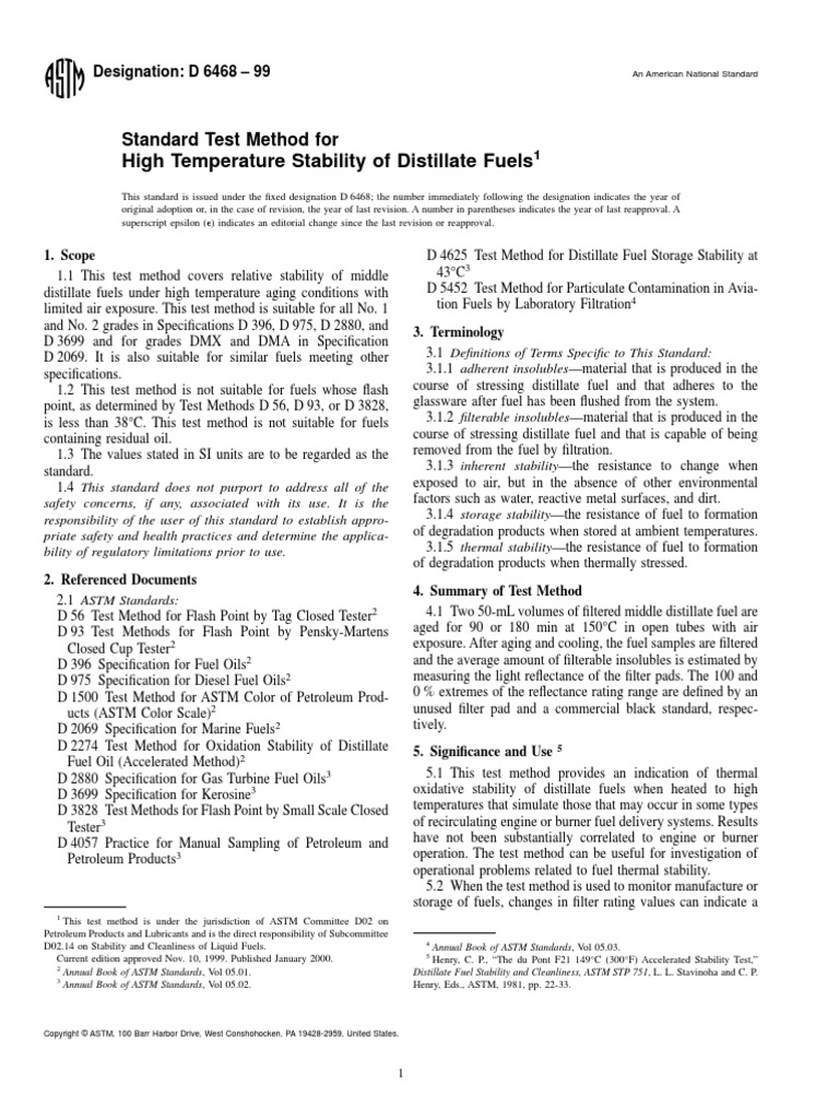 ASTM D6468 Método de Prueba Estándar para La Estabilidad A Alta ...