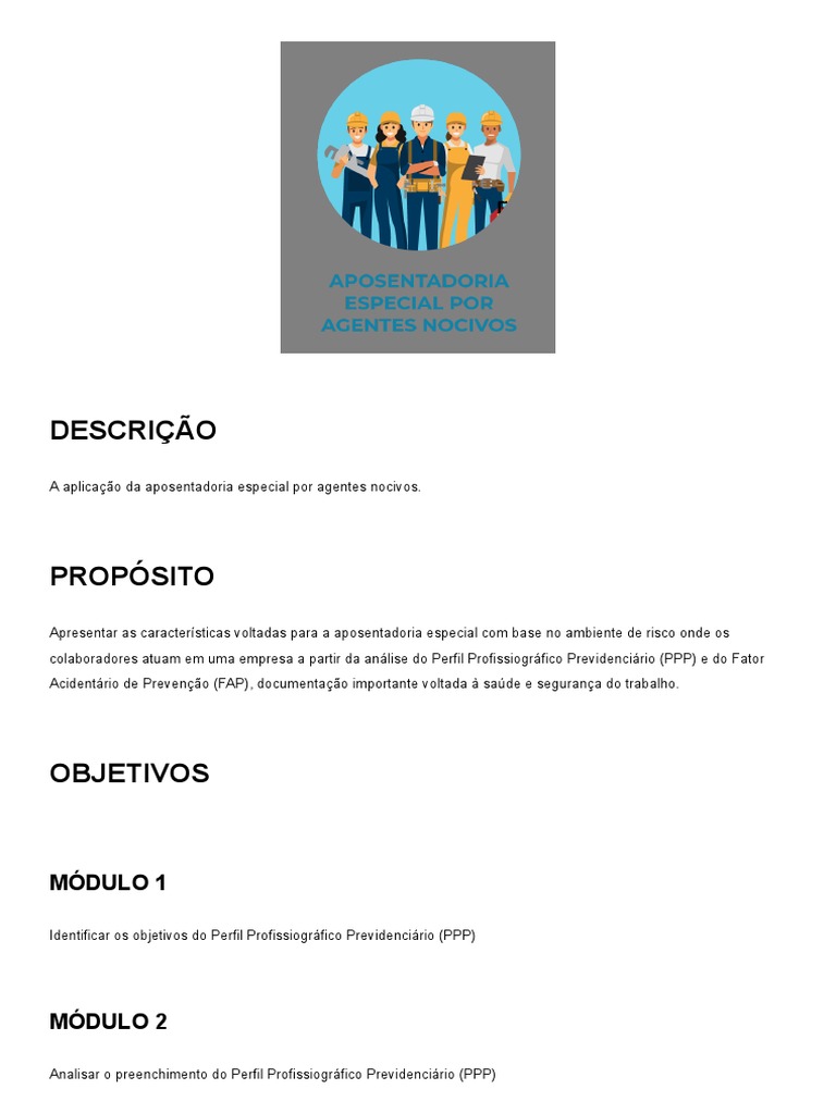 Aposentadoria Especial: PPP e FAP | PDF | Gestão de recursos humanos | Bem-estar social