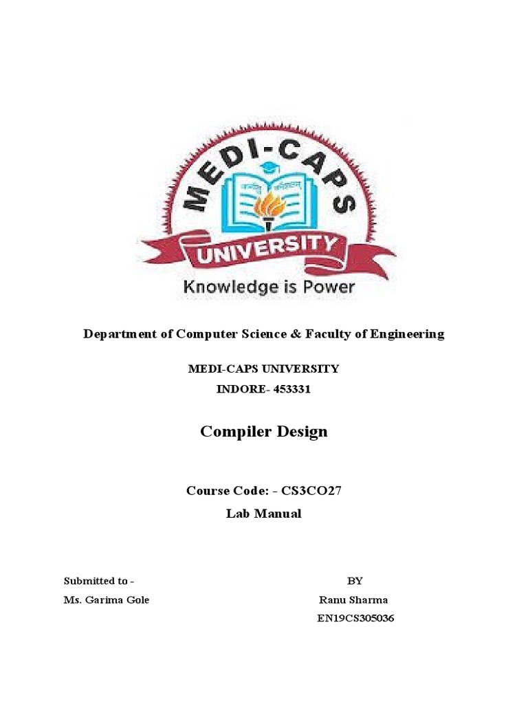 Compiler Design: Department of Computer Science & Faculty of Engineering | Download Free PDF ...