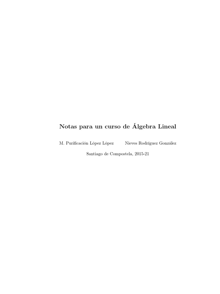 Notas Alg Lin | Descargar gratis PDF | Matriz (Matemáticas) | Determinante