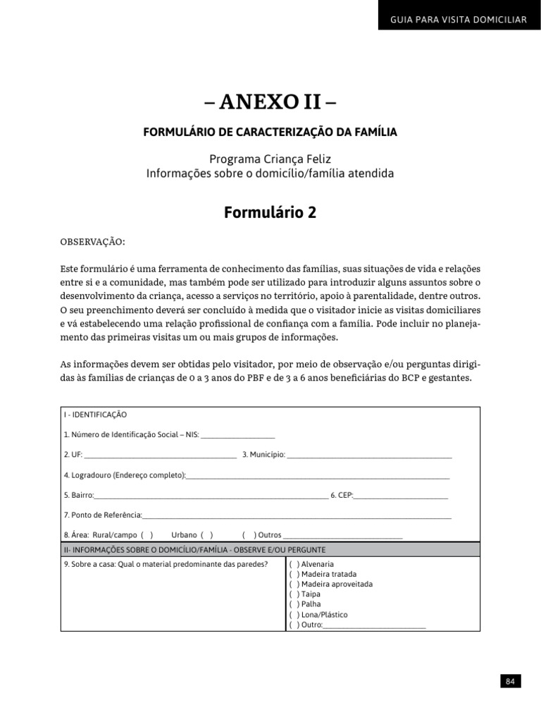 Formulário de Caracterização Familiar | PDF | Internet