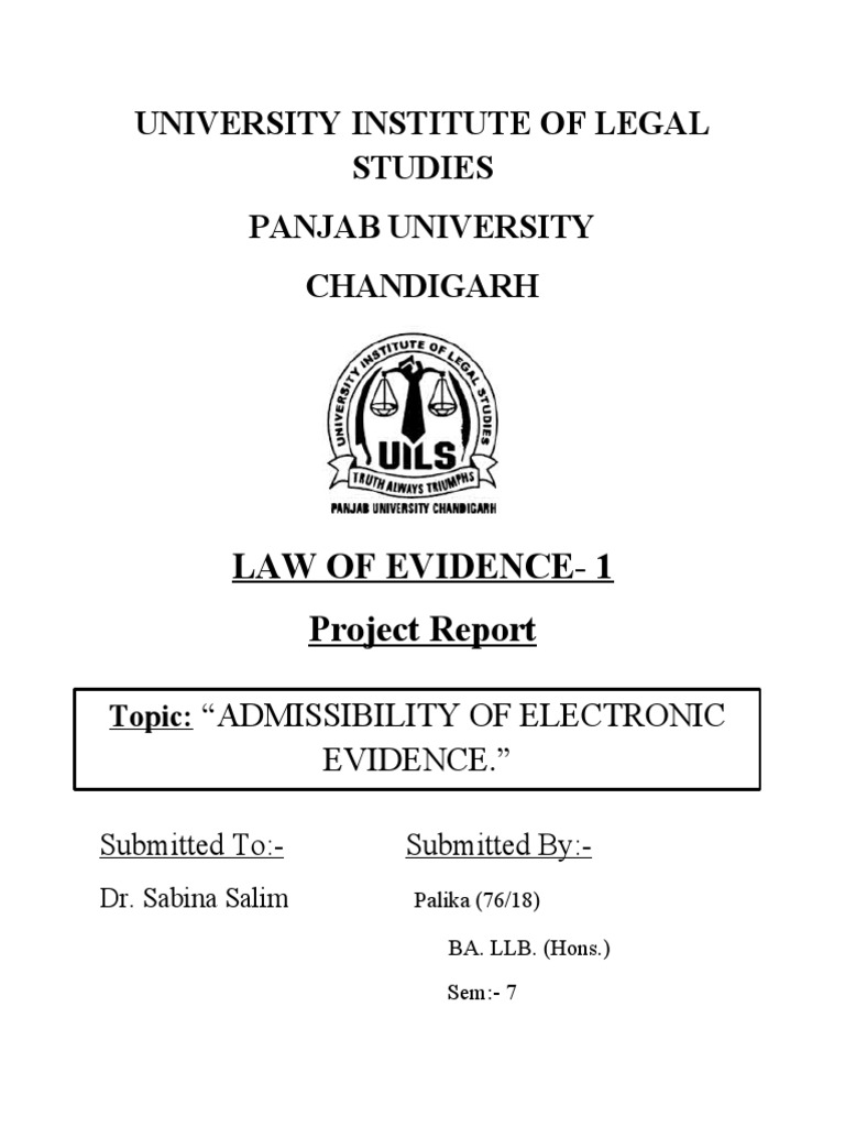 Evidence Law | PDF | Evidence (Law) | Signature