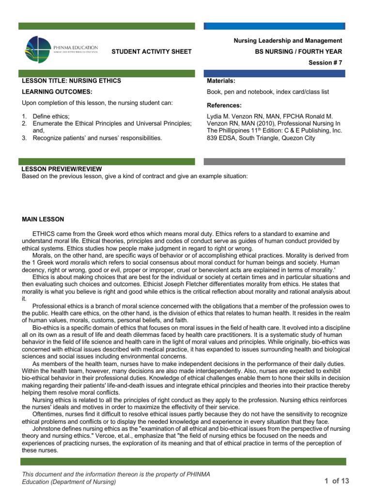NLM Sas 7 | PDF | Informed Consent | Nursing