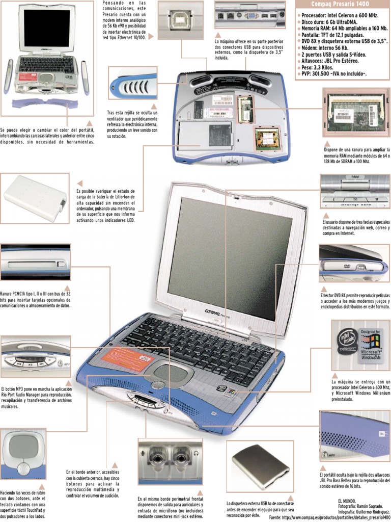 Compaq Presario 1400: Especificaciones y Características | PDF | USB ...