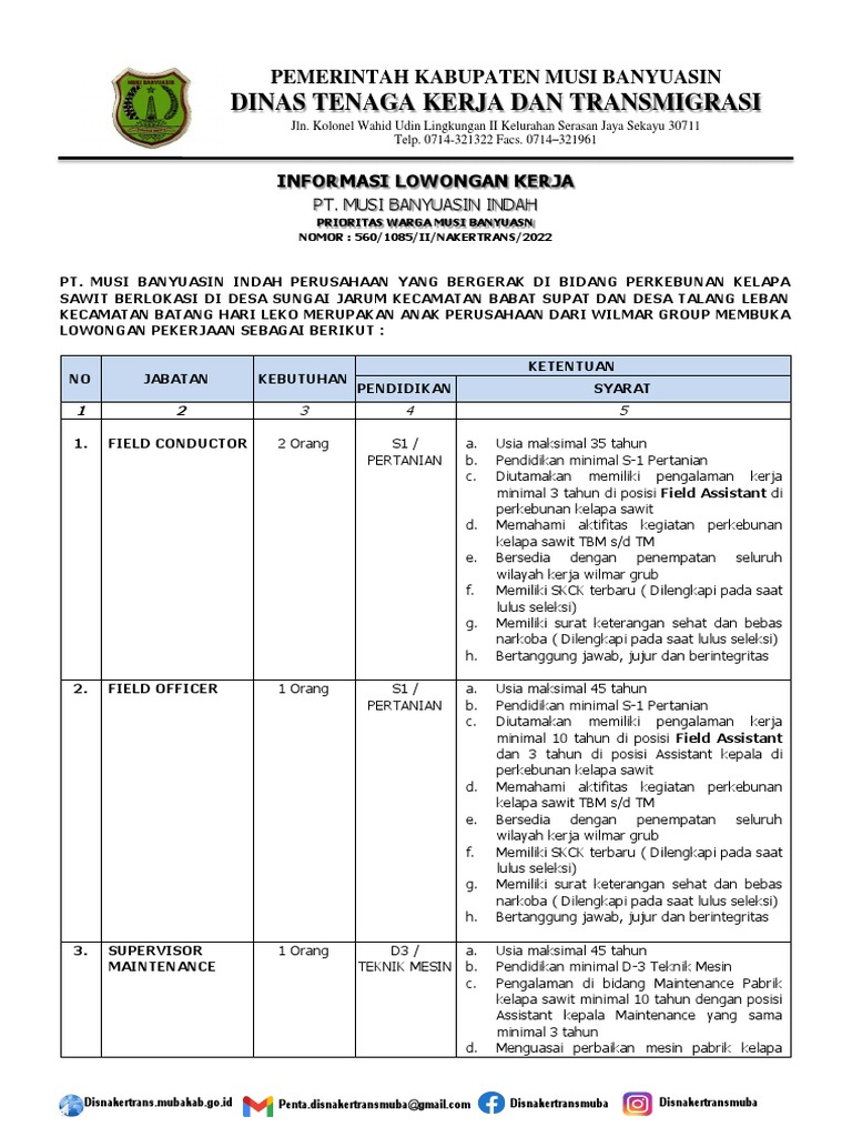 Pt. Musi Banyuasin Indah | PDF