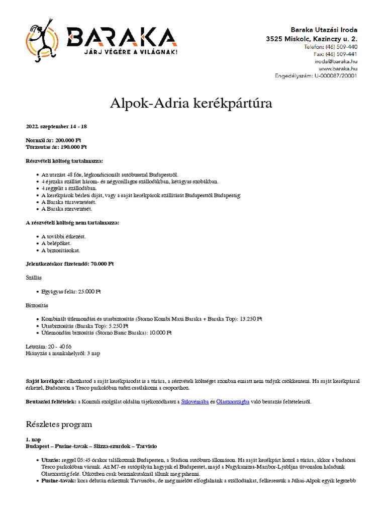 Alpok-Adria Kerékpártúra | PDF
