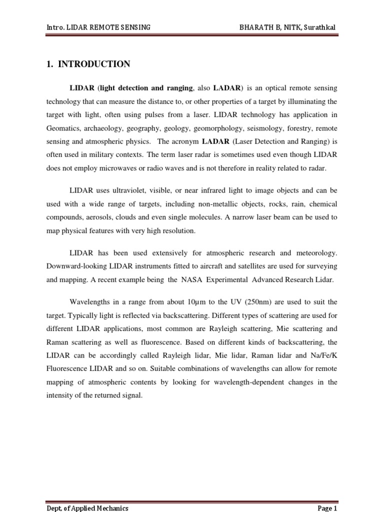 Lidar Remote Sensing Download Free Pdf Lidar Laser