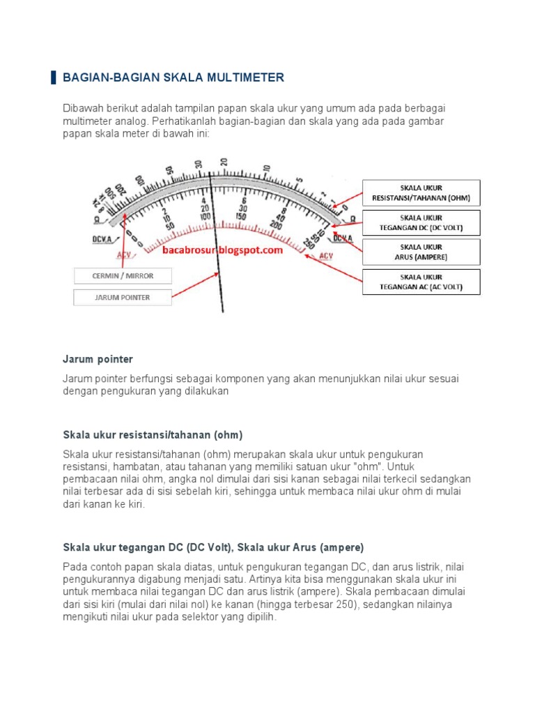 Bagian Bagian Skala Multimeter | PDF | Metode & Bahan Ajar