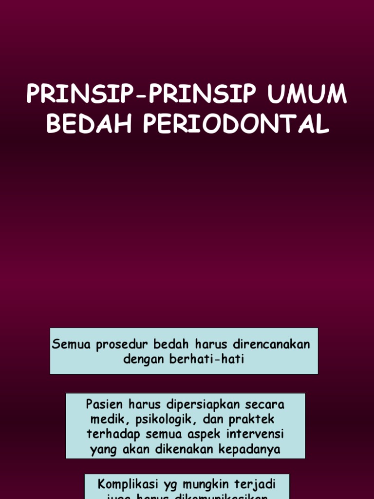 Panduan Bedah Periodontal: Persiapan dan Perawatan | PDF | Pengembangan Diri | Kesehatan Holistik