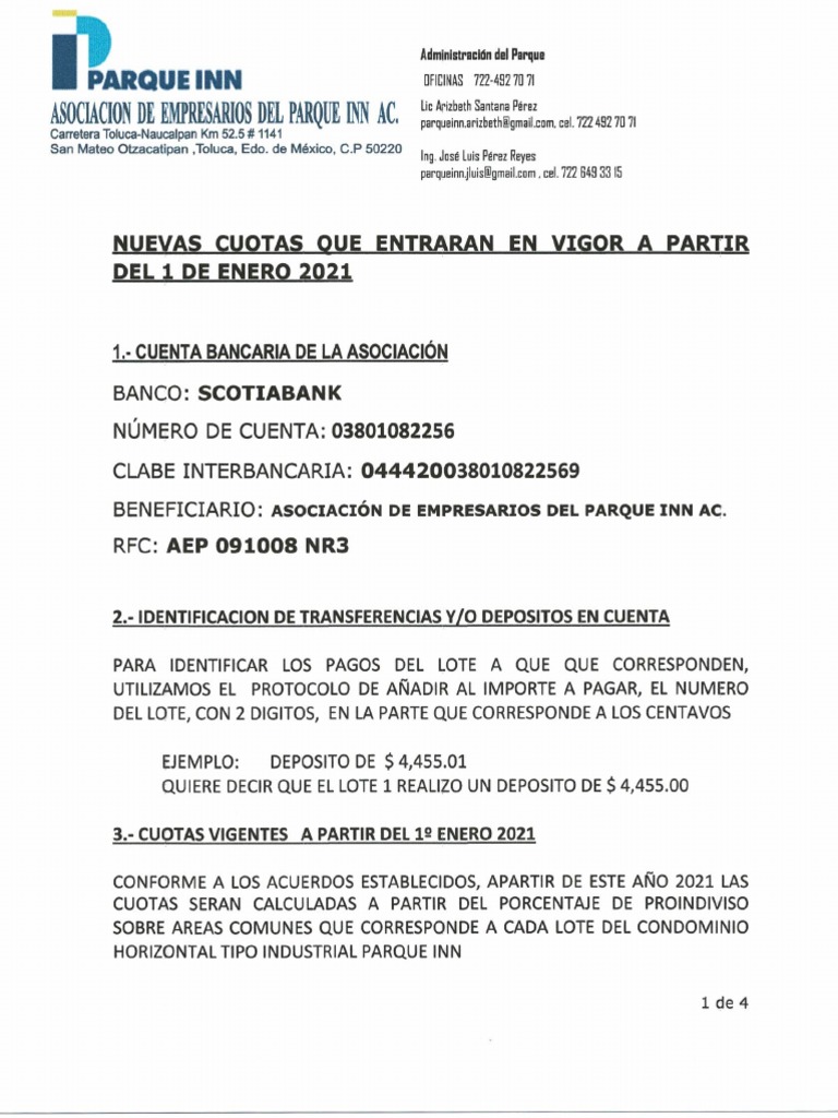 Nuevas Cuotas 1 Enero 2021 | PDF