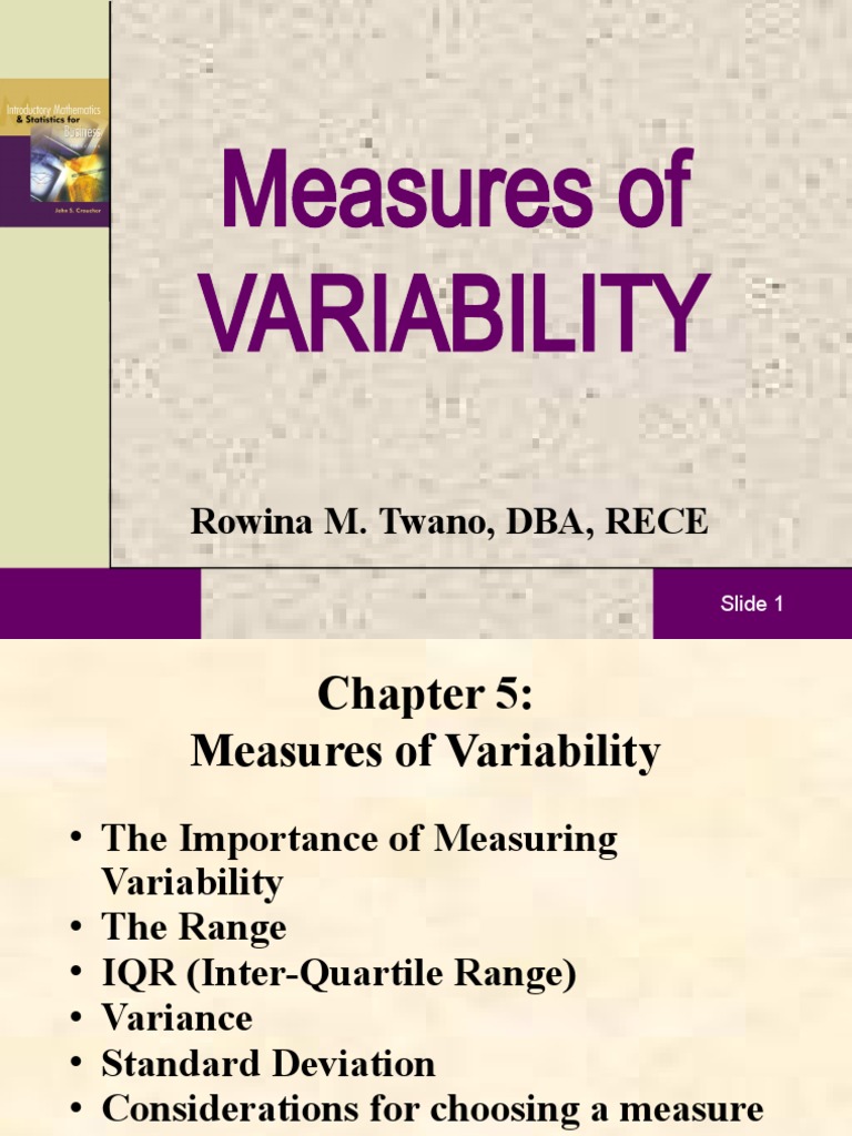 Lecture No. 6 Measures of Variability | Download Free PDF | Standard Deviation | Variance