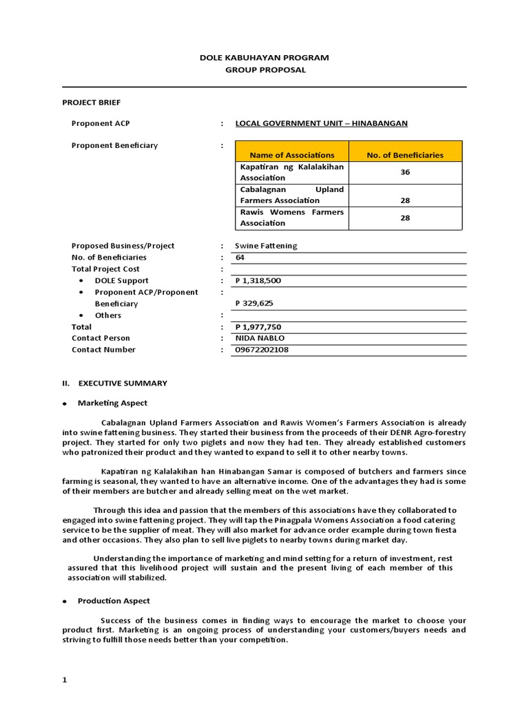 Swine Fattening Project Proposal | PDF | Equity (Finance) | Income ...