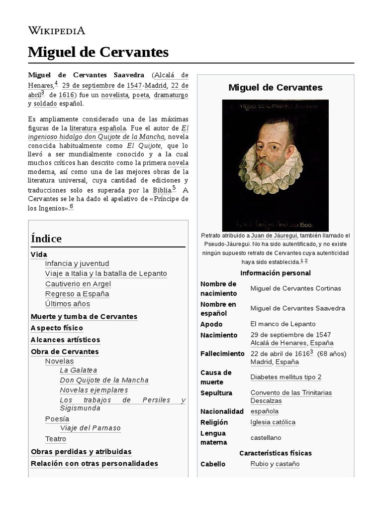 Miguel de Cervantes | PDF | Miguel De Cervantes | Don Quijote