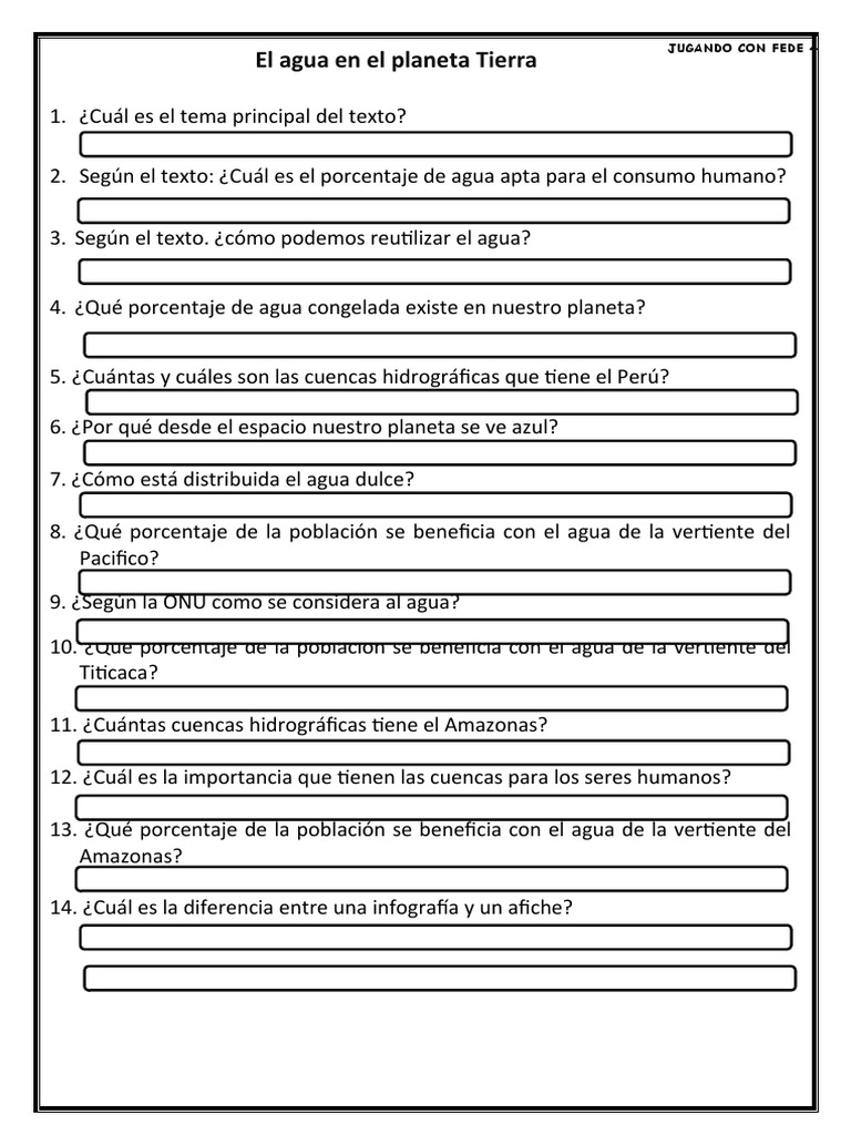 Infografía sobre el agua en la Tierra | PDF | Estudios de idiomas ...