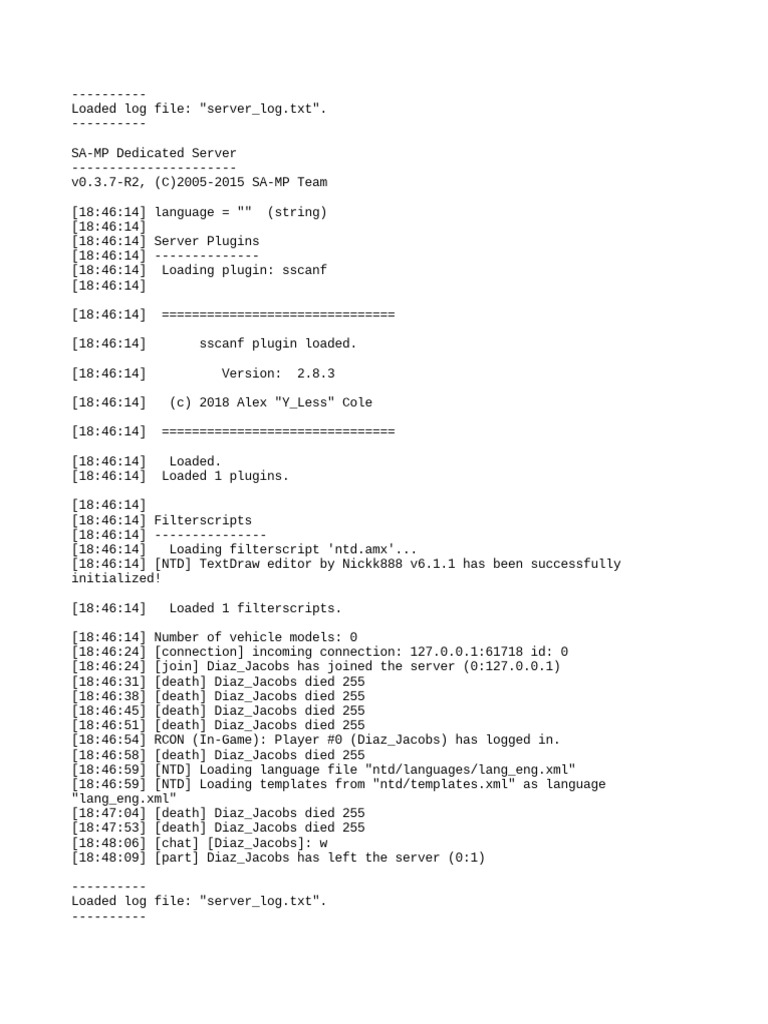 Server Log Pdf