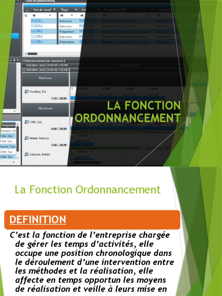 La Fonction Ordonnancement | PDF | Planification | Gestion de projet