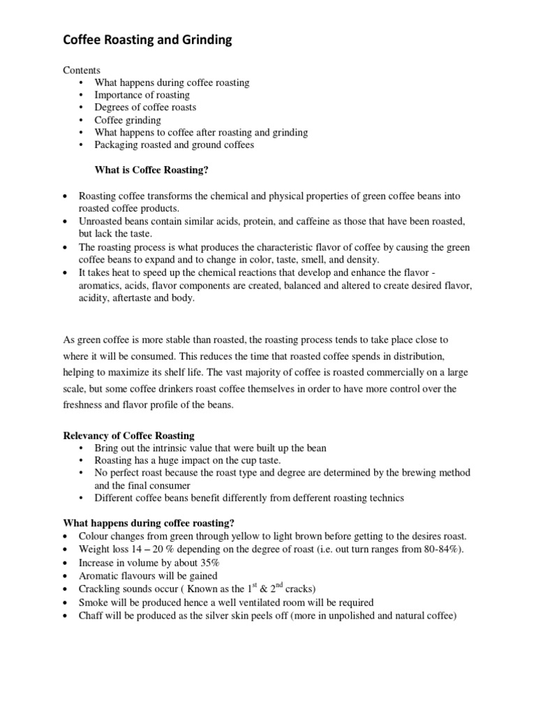 Coffee Roasting and Cupping | PDF