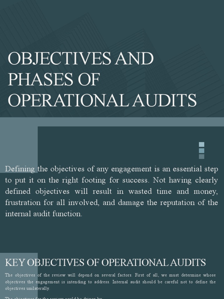 Objectives and Phases of Operational Audits | PDF | Audit | Internal Audit