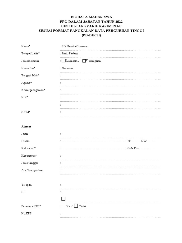 Biodata Ppg 2022 Pdf
