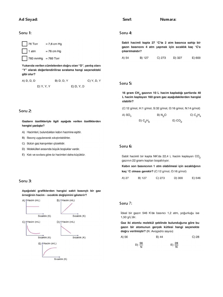 Kimya Ogm Gazlar | PDF