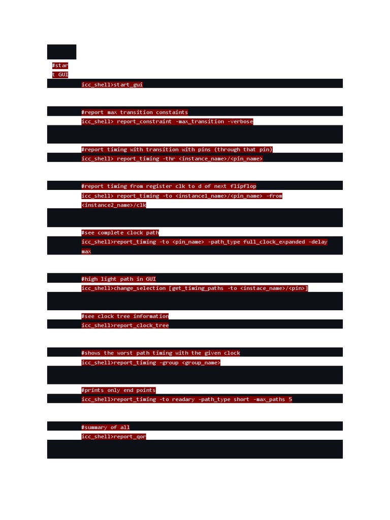 IC Compiler Commands | PDF | Computer Engineering | Computer Programming
