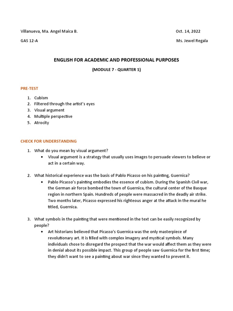 Eapp - Module 7 | Download Free PDF | Pablo Picasso | Aesthetics