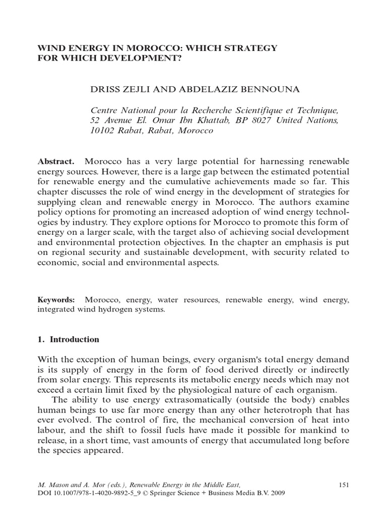 Wind Energy in Morocco | PDF | Wind Power | Energy Storage