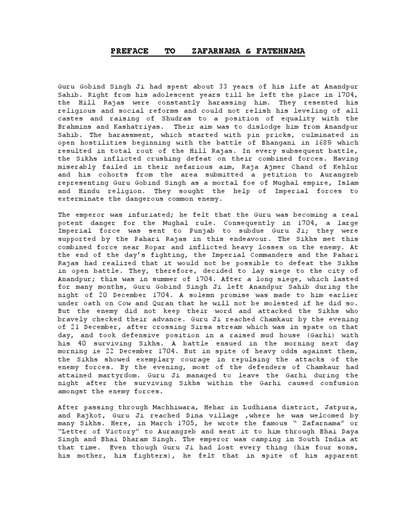 Understanding Zafarnama's Significance | PDF | Punjab | Indian Religions