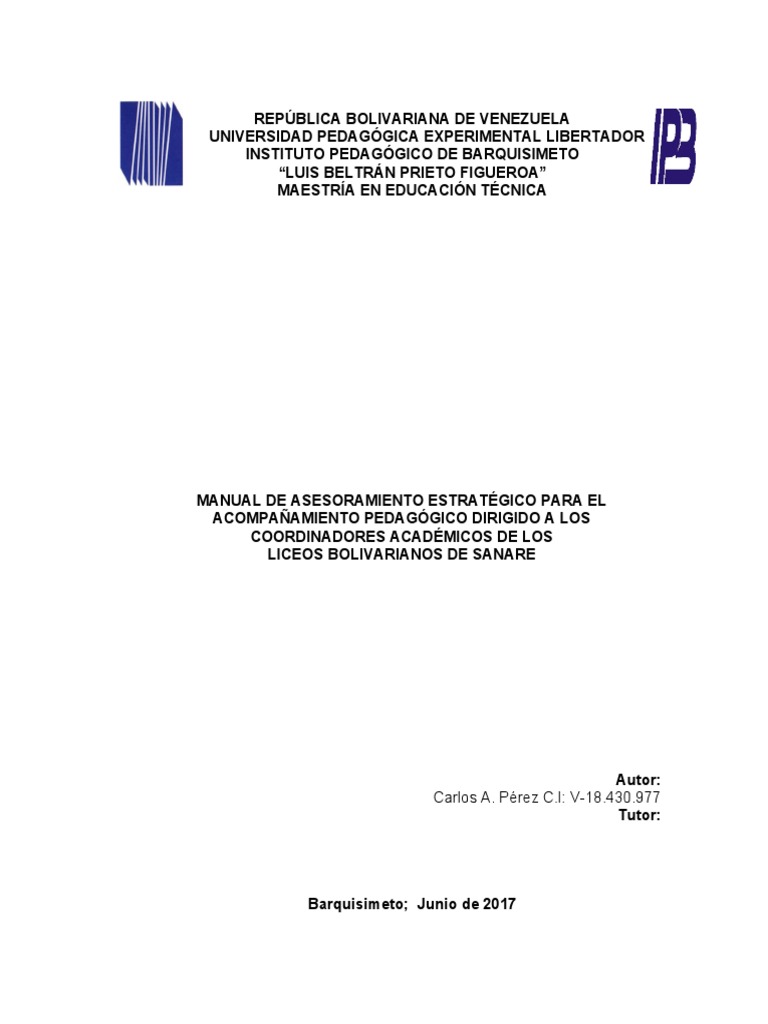 Tesis Carlos A. Perez P. | PDF | Método de enseñanza | Maestros Tesis Carlos A. Perez P. | PDF | Método de enseñanza | Maestros
