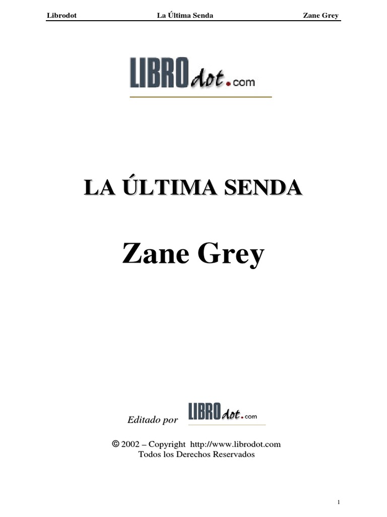 Zane Grey - Ultima Senda | PDF | Poesía
