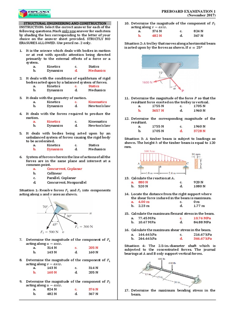Structural Engineering and Construction November 2017 KEY | PDF ...