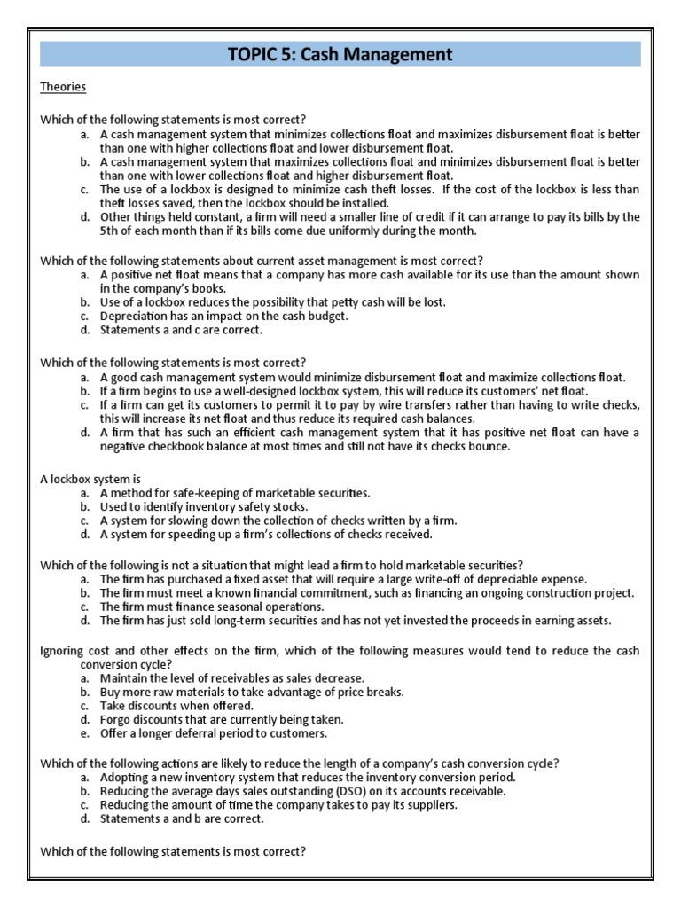 Cash Management | PDF