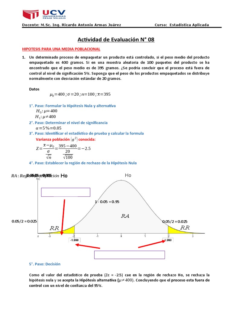 Desarrollo de La Actividad de Evaluación #08 | PDF | Desviación Estándar | Intervalo de confianza