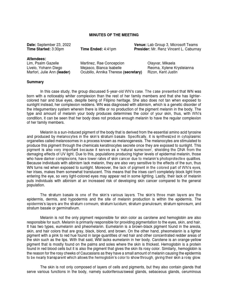 Mejasco, Bianca Isabelle A. - Block H - SGD #1 | PDF | Epidermis | Skin