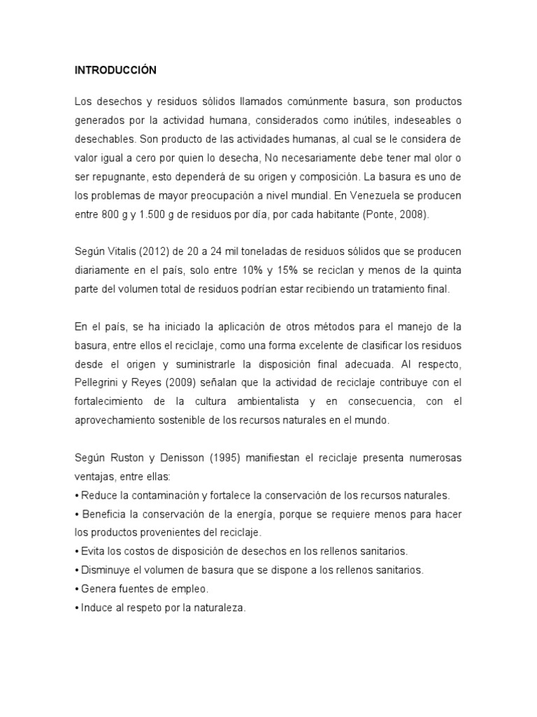 La Importancia de Reciclar | PDF | Residuos | Reciclaje