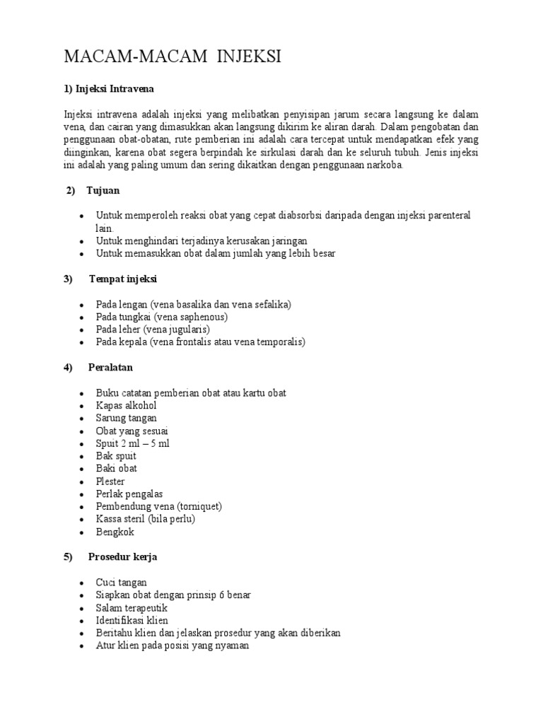 Macam Macam Injeksi | PDF | Pengembangan Diri | Sains & Matematika