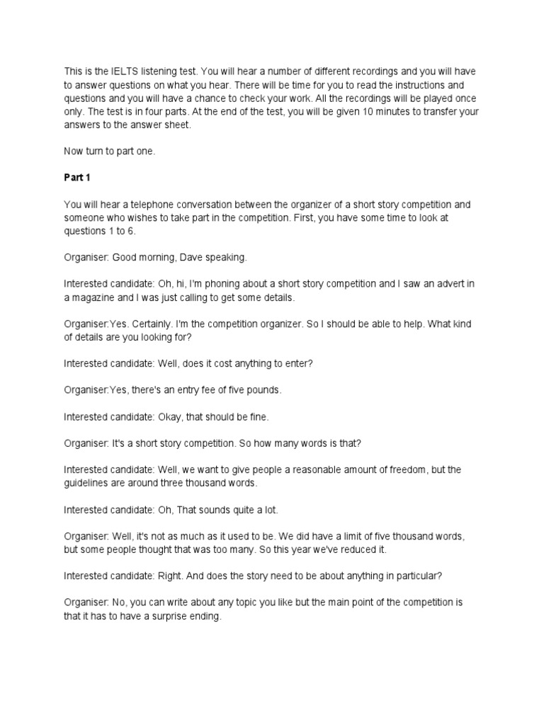 Test 3 Tapescript | PDF