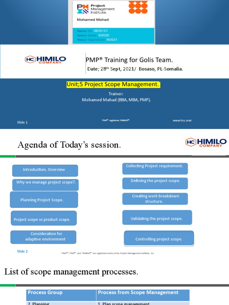 PMP Chapter-5 Scope Management | PDF | Project Management | Business