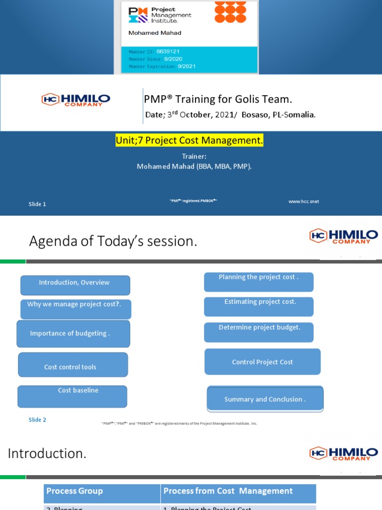 PMP Chapter-7 Project Cost Management. | PDF | Project Management | Business