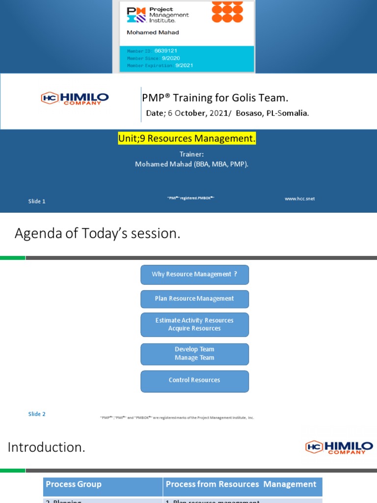 PMP Chapter-9 Project Resource Management | Download Free PDF | Project ...