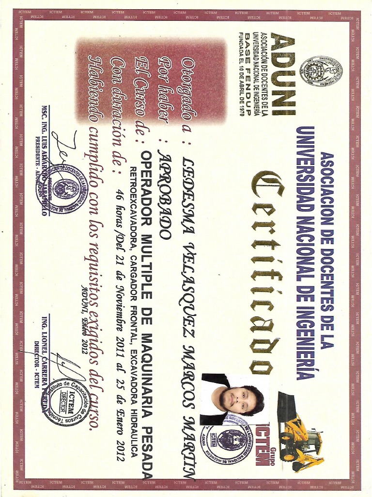 Certificado de Operador | PDF