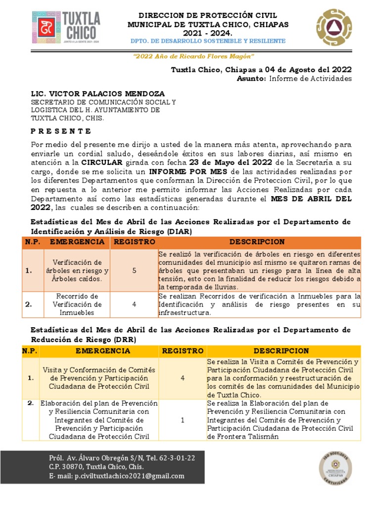 Informe Abril 2022 | PDF