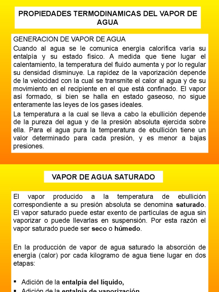 Termodinámica del vapor de agua: propiedades, generación y tipos de ...