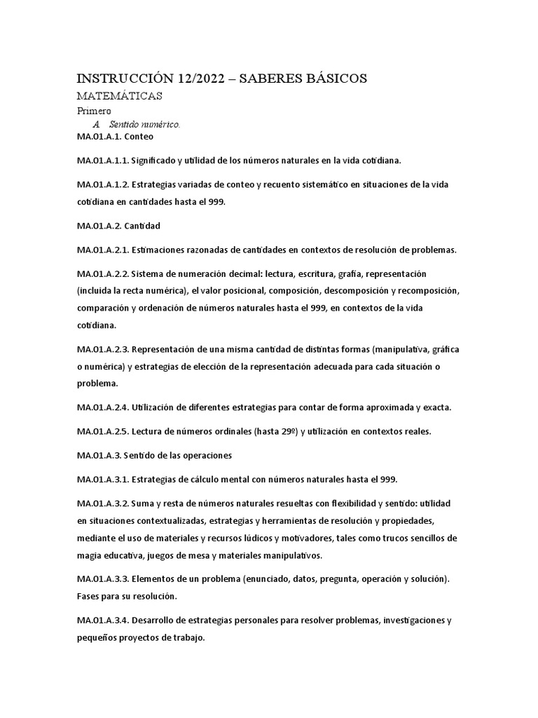 Saberes básicos | PDF | Geometría | Números