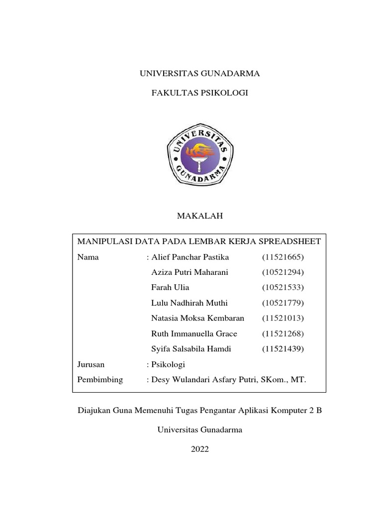 1PA04 - Kelompok 4 - PAK 2A - Makalah Memanipulasi Data Pada Lembar ... 1PA04 - Kelompok 4 - PAK 2A - Makalah Memanipulasi Data Pada Lembar ...