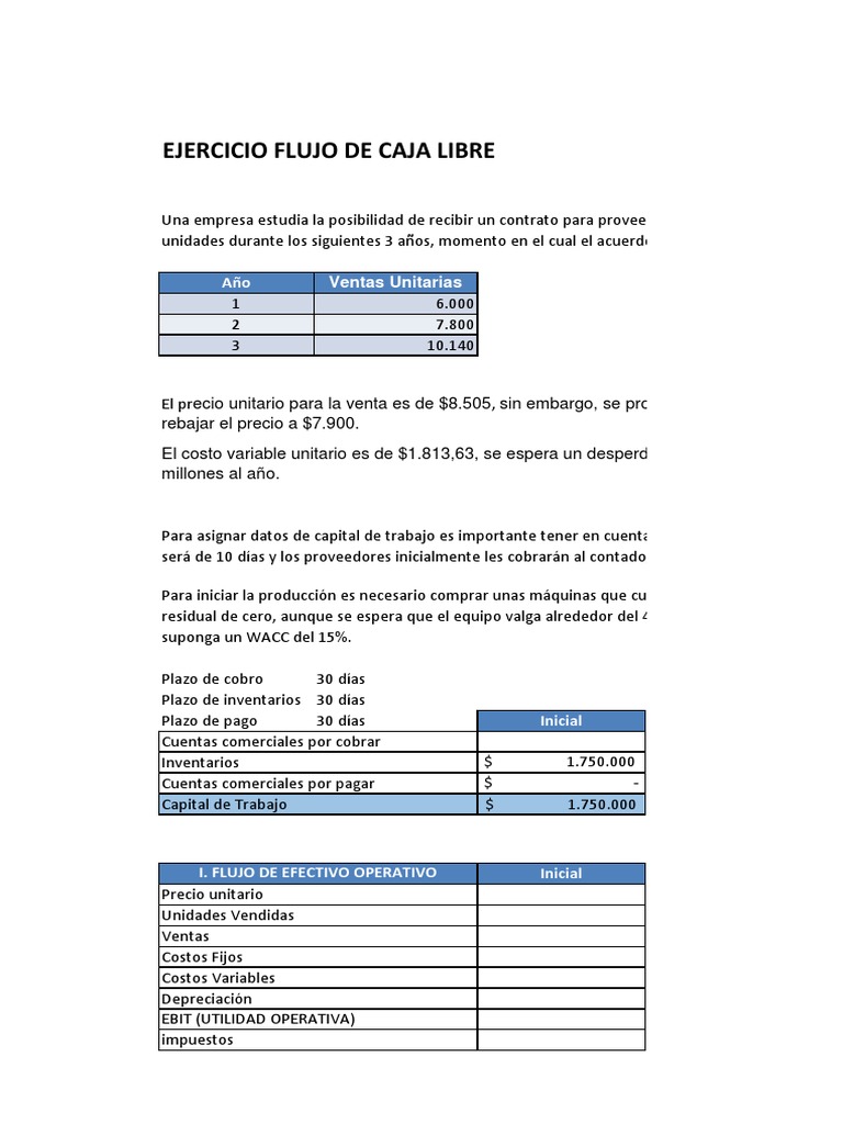 Ejercicio Flujo de Caja - 2 DE ABRIL | PDF