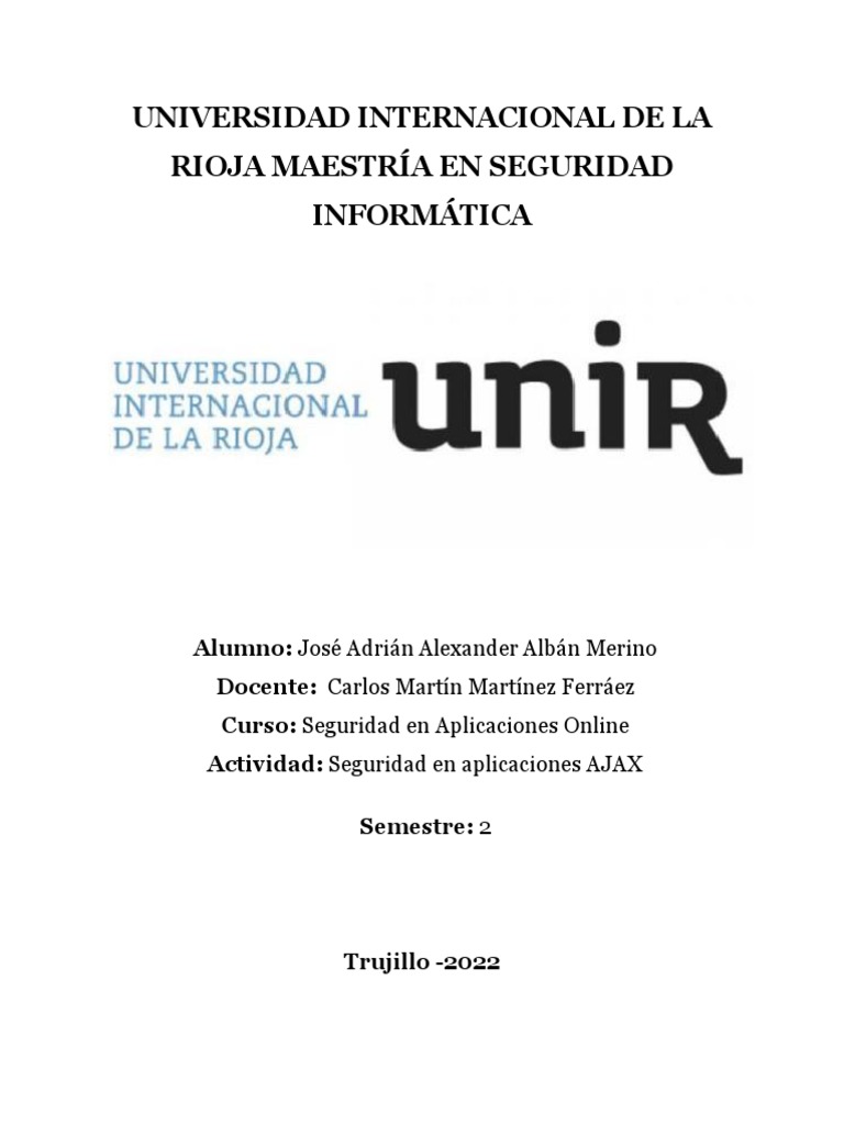 Seguridad en Aplicaciones AJAX | PDF Seguridad en Aplicaciones AJAX | PDF
