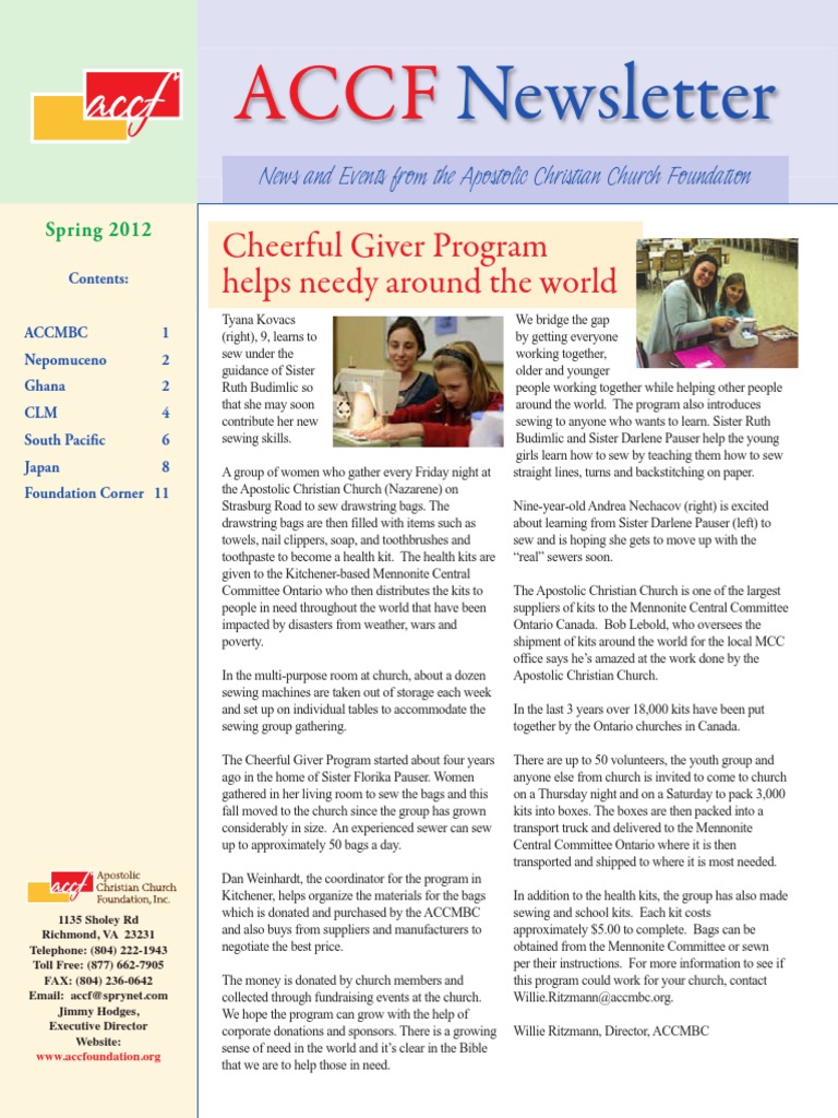 ACCF - Newsletter 2012 | PDF | Jesus | Prayer