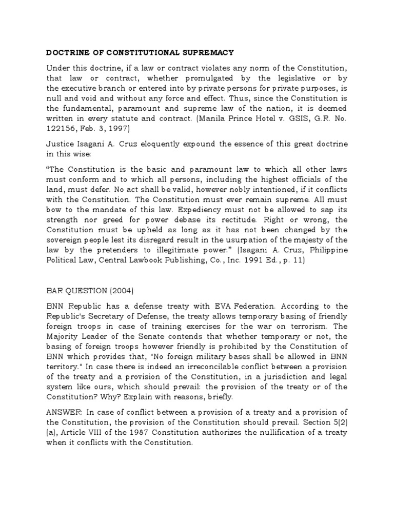 Doctrine of Constitutional Supremacy | PDF | Initiative ...